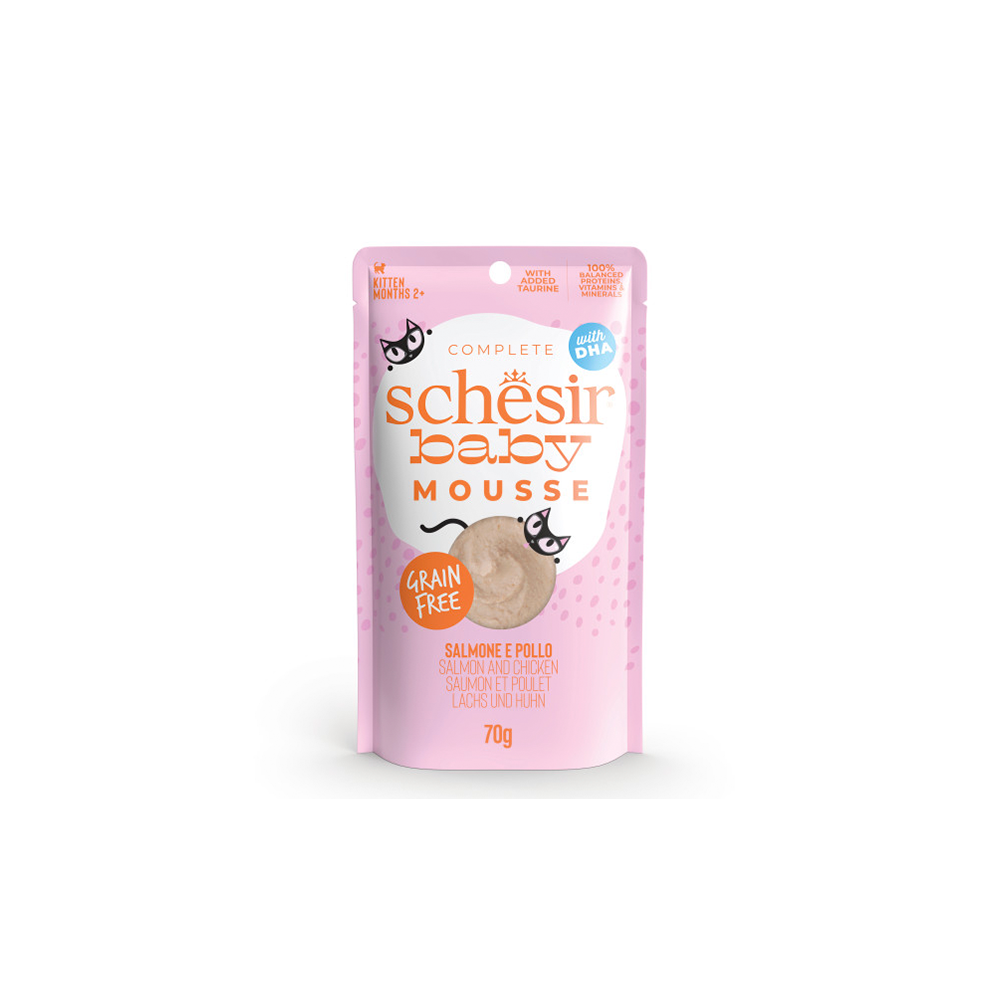 Kandovet - Schesir pouch baby gato mousse salmón y pollo 70Gr